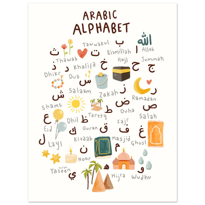 Arabic Alphabet Print – Maryam's Market